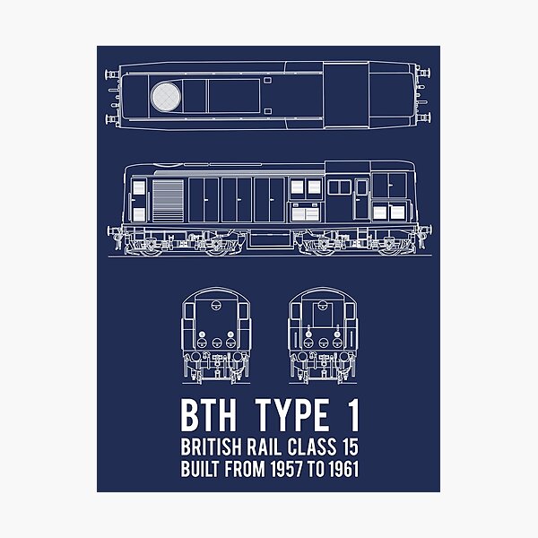 "British Railways Class 15 BTH Type 1 Locomotive Blueprint Diagram Gift ...