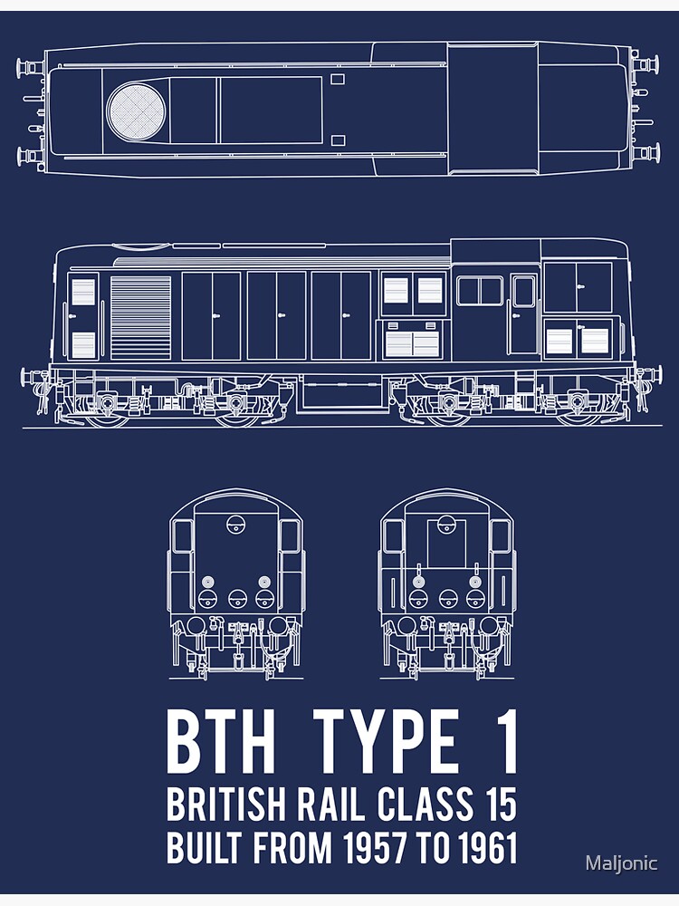 "British Railways Class 15 BTH Type 1 Locomotive Blueprint Diagram Gift ...