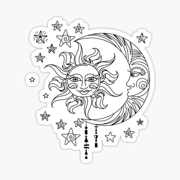 "Sun moon stars" Sticker for Sale by htmdesign1 | Redbubble