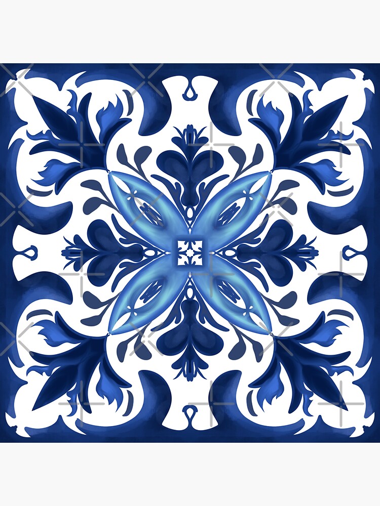"Sicilian tiles,mediterranean,blue tiles ,lemons " Sticker for Sale by ...