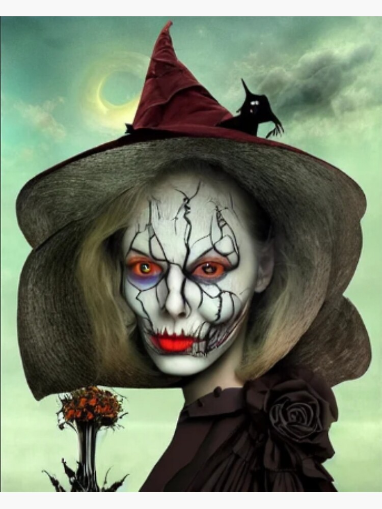 "halloween witch theme surrealist art in the styles of igor morski, jim ...