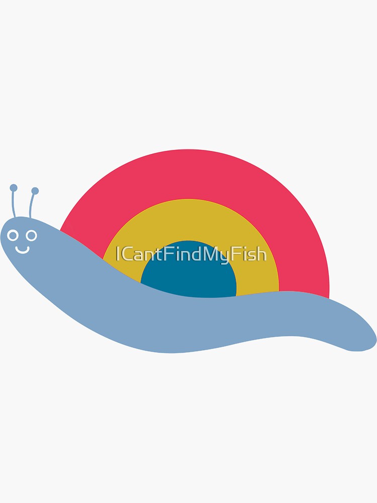 "Pan Flag Snail" Sticker for Sale by ICantFindMyFish | Redbubble