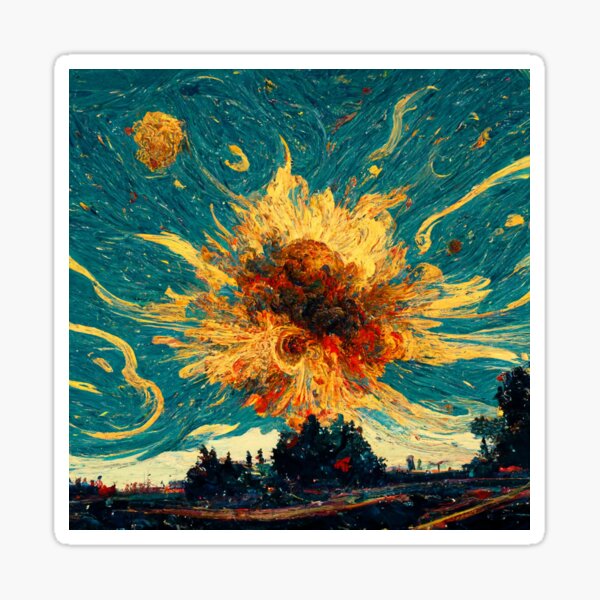 "Exploding planet" Sticker for Sale by goose-art | Redbubble