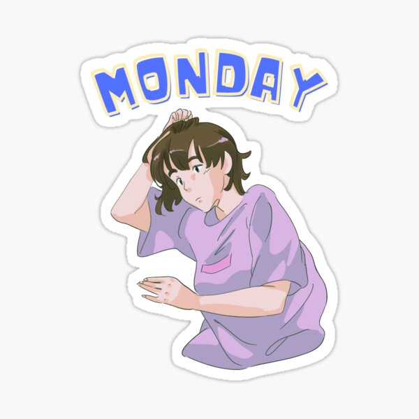"Monday Anime Day of the Week" Sticker for Sale by TajfunX | Redbubble