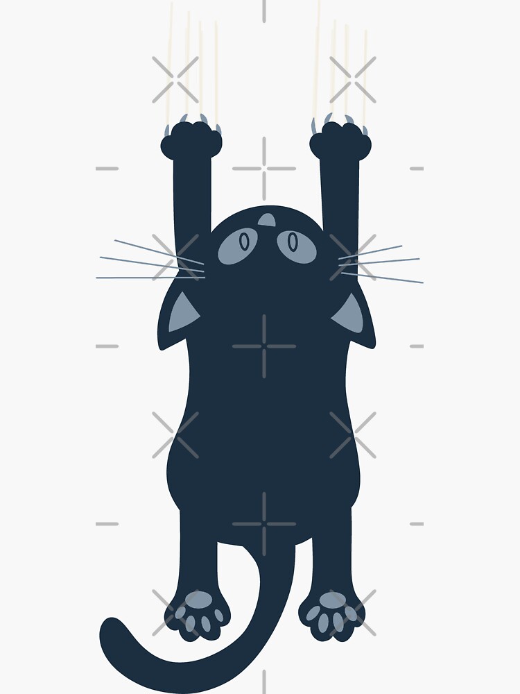 "AESTHETIC PLAYFUL CUTE KITTEN SCRATCH THE WALL" Sticker for Sale by ...