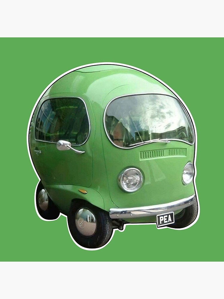 "Green PEA Car vehicle sweet funny round illustration " Poster for Sale ...