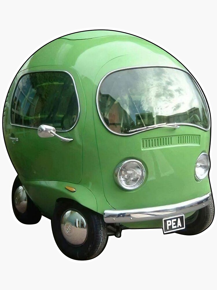 "Green PEA Car vehicle sweet funny round illustration " Sticker for ...