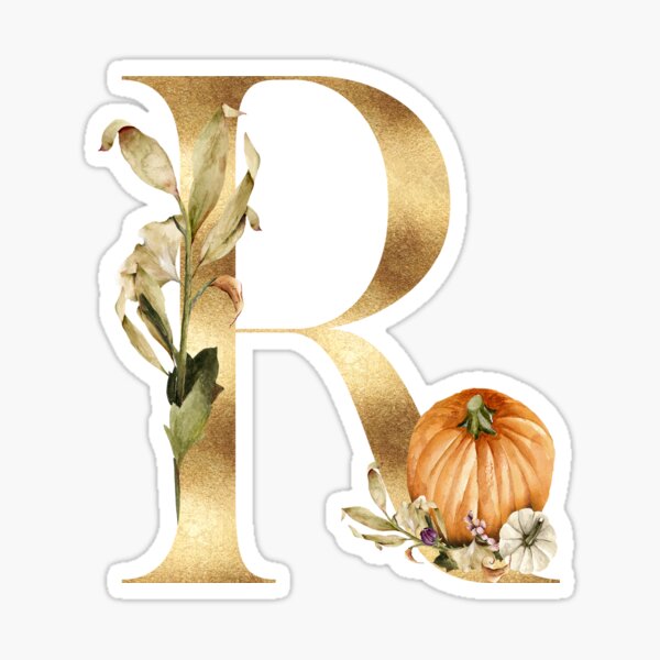 "Gold Autumn Theme Letter R" Sticker for Sale by visitors2leads | Redbubble