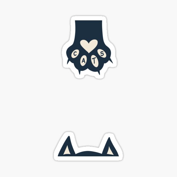 "AESTHETIC PLAYFUL ADORABLE CUTE CAT LOGO" Sticker for Sale by Art-of-leevay | Redbubble