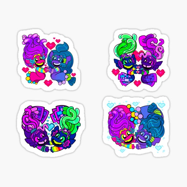 "Chibi Techno Trolls" Sticker for Sale by BlooeyedTroll | Redbubble