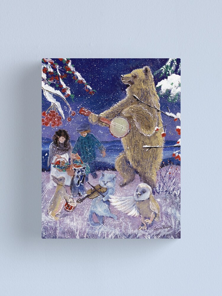 Lienzo «Pintura de acuarela de Laura Rispoli Blue Ridge Winter Ceilidh ...