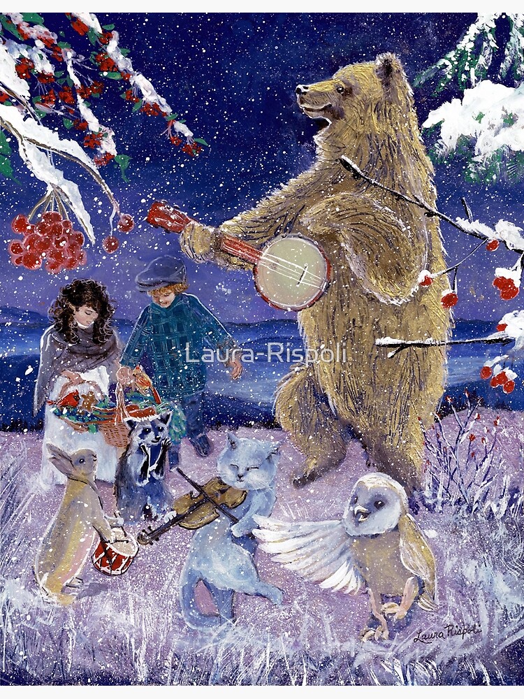 Lienzo «Pintura de acuarela de Laura Rispoli Blue Ridge Winter Ceilidh ...
