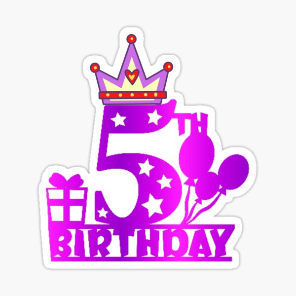 "5 Birthday Princess" Sticker for Sale by mariano92 | Redbubble