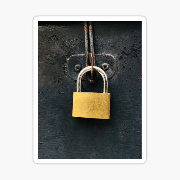 "Golden padlock" Sticker for Sale by covers4media | Redbubble