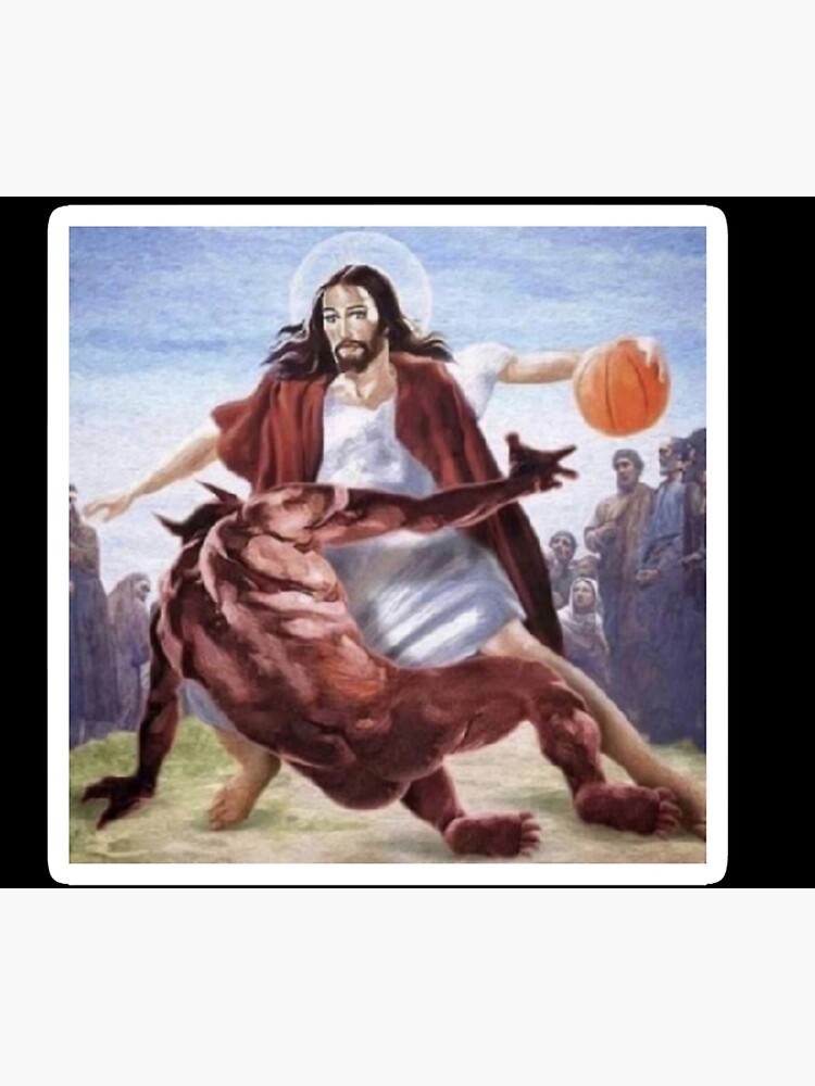 "Jesus Crossing Up Satan Basketball" Poster for Sale by Etsny | Redbubble