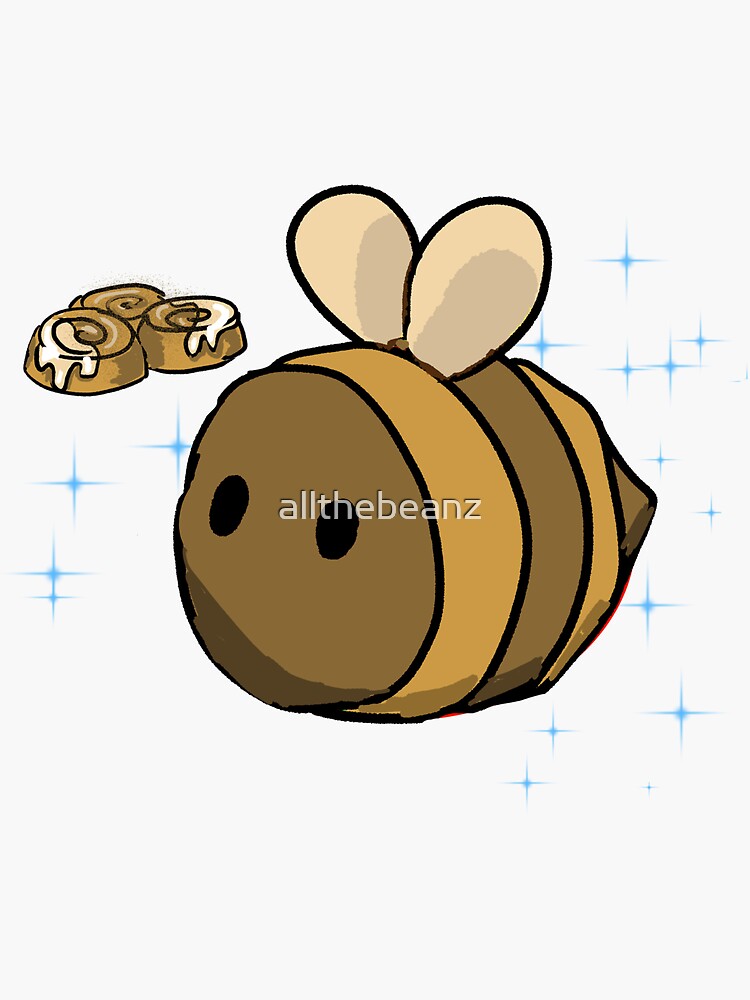 "Cinnamon Bun Bee" Sticker for Sale by allthebeanz | Redbubble