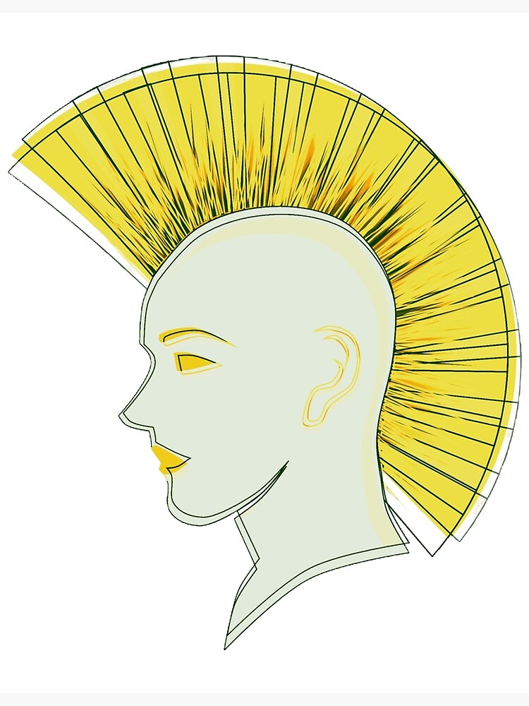 "Silhouette with Yellow Mohawk, Unusual Hairstyle" Poster for Sale by ...