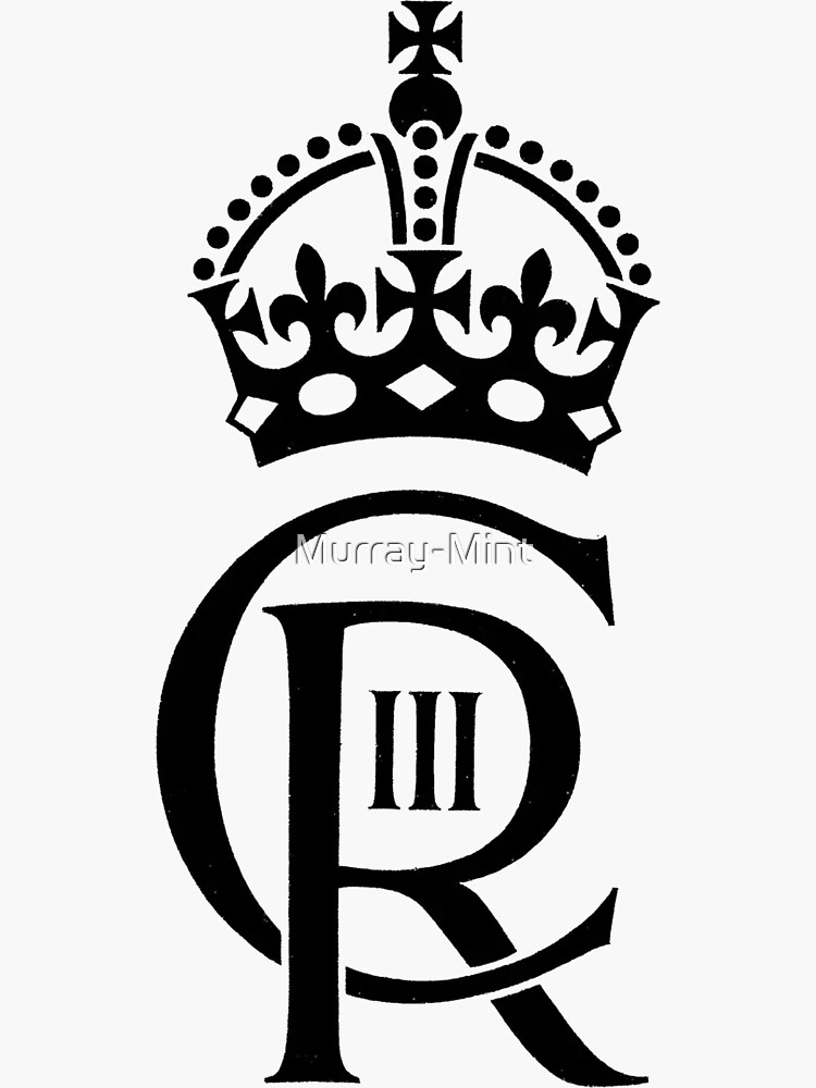 "King Charles 3rd Monogram" Sticker for Sale by Murray-Mint | Redbubble