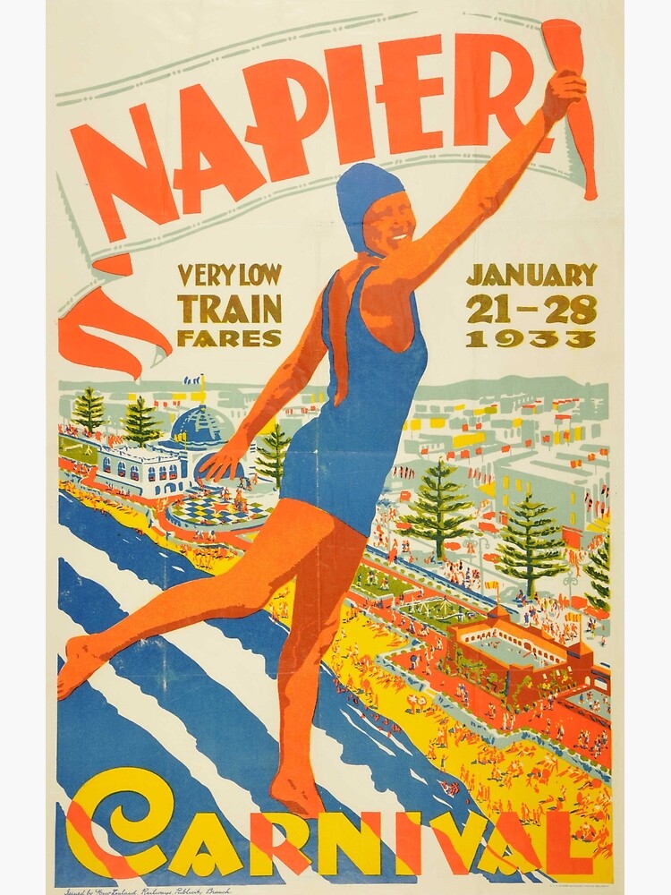 "Napier Carnival - Vintage NZ Rail travel poser" Art Print for Sale by ...