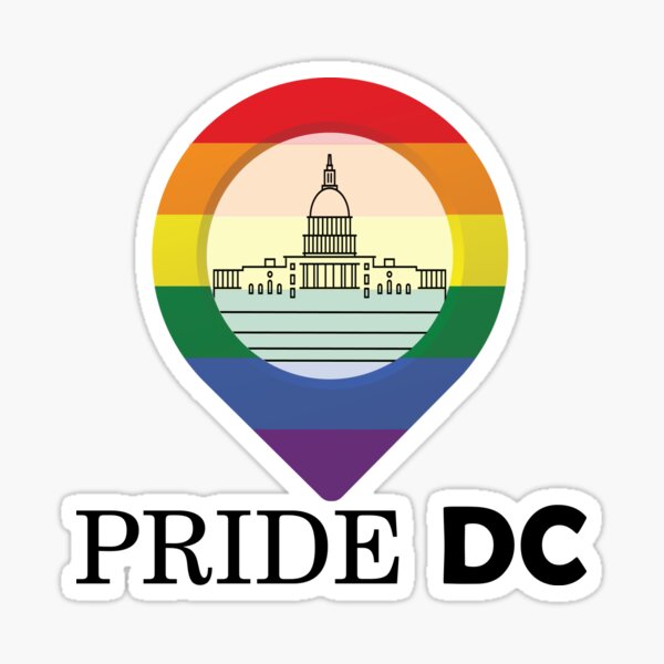 "DC Pride Capitol Hill Rainbow Map Point (PRIDE_005)" Sticker for Sale ...