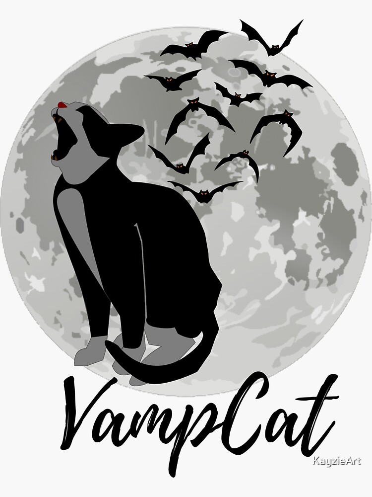 "VampCat Transformation Scene Design Black Halloween Special" Sticker ...