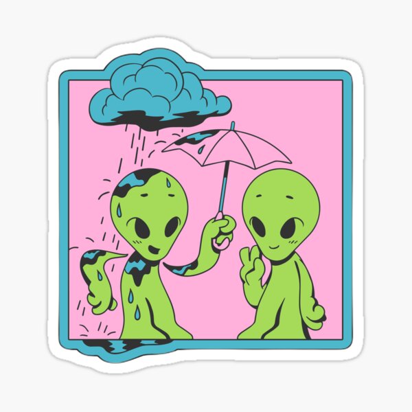 "Alien Couple" Sticker for Sale by matmazel | Redbubble