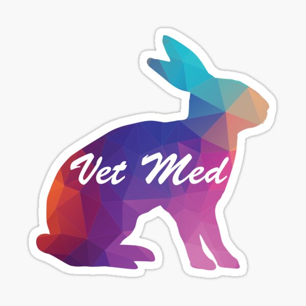 "Vet Med (Rabbit in mosaic and green background)" Sticker for Sale by ...
