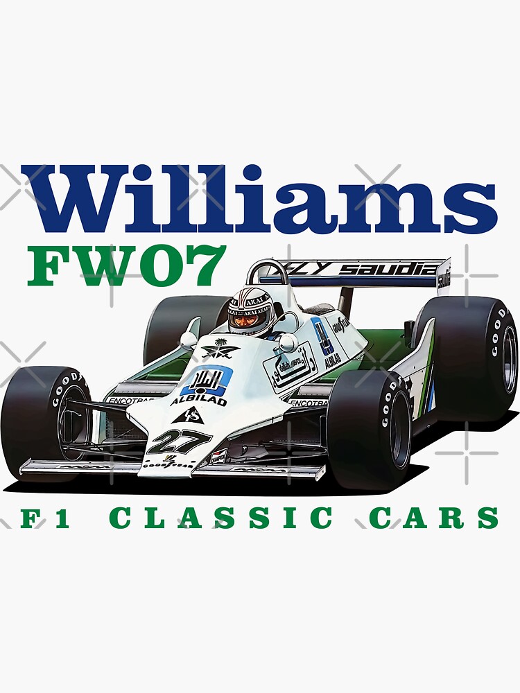 "Williams FW07 F1 legend car retro 80s style " Sticker for Sale by ...