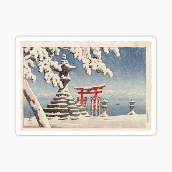 " Kawase Hasui Snow at Sekiguchi 関口の雪 " Sticker for Sale by TeeARTHY ...