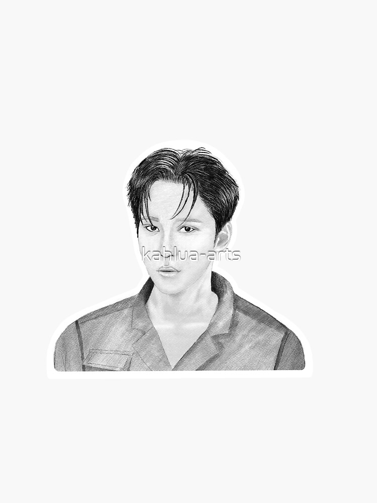 "Yunho of Ateez Sketch" Sticker for Sale by kahlua-arts | Redbubble
