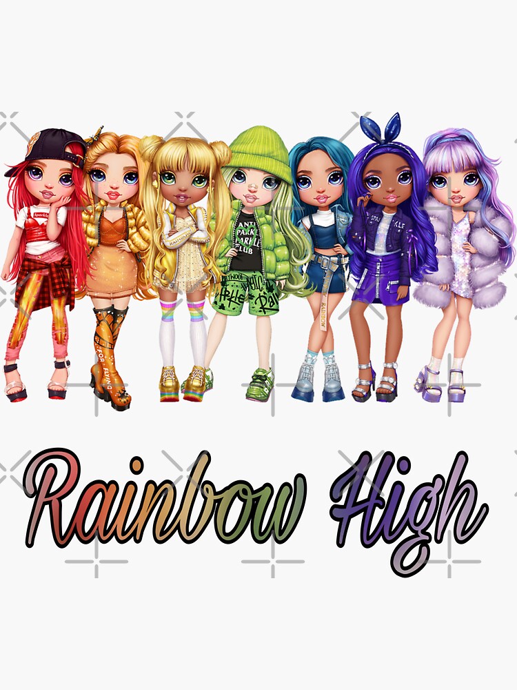 "Rainbow high main characters and logo" Sticker for Sale by ...