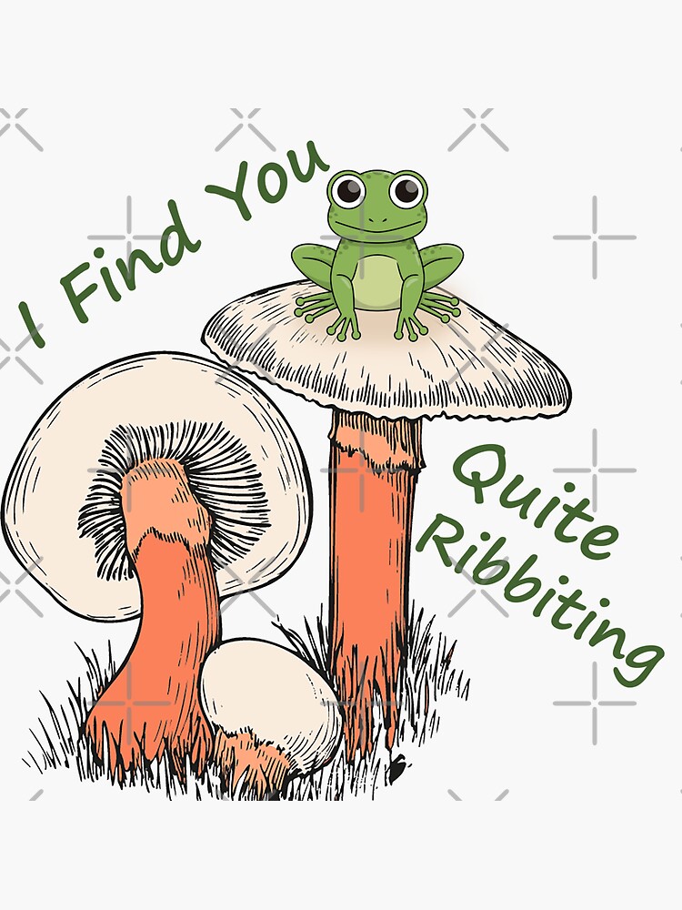 "You’re ribbiting! - with green frog" Sticker for Sale by M-H ...