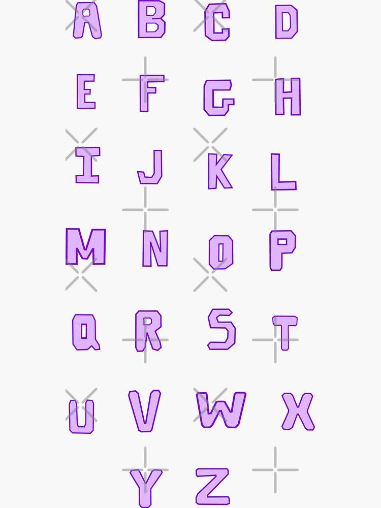 "Purple block letter pack" Sticker for Sale by Words-Artist | Redbubble