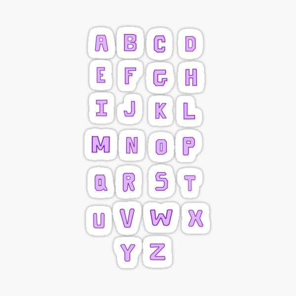 "Purple block letter pack" Sticker for Sale by Words-Artist | Redbubble