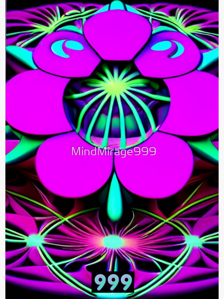 "psychedelic flower art" Sticker for Sale by MindMirage999 | Redbubble