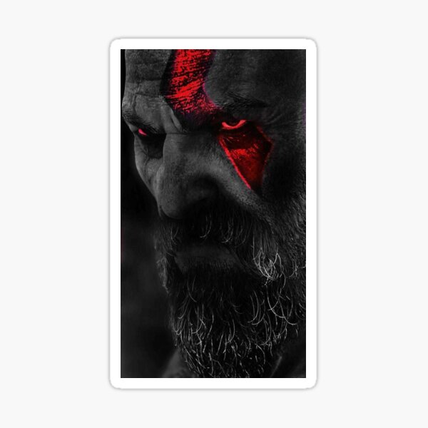 "KRATOS" Sticker for Sale by VOLKSART | Redbubble