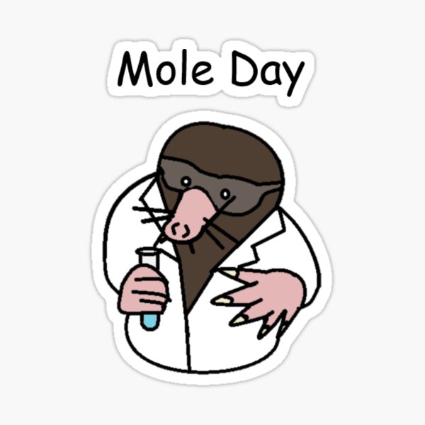 "Mole Day Mole Chemist" Sticker for Sale by CrocusArt | Redbubble
