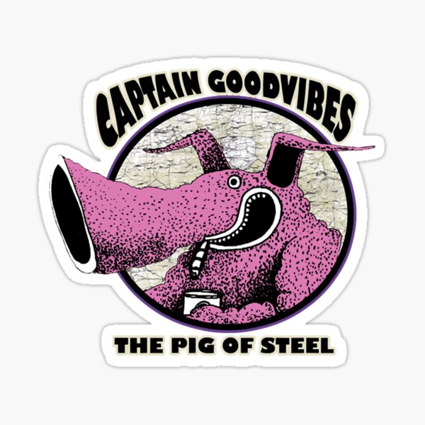"best-captain-goodvibes the pig os steel vintage" Sticker for Sale by ...
