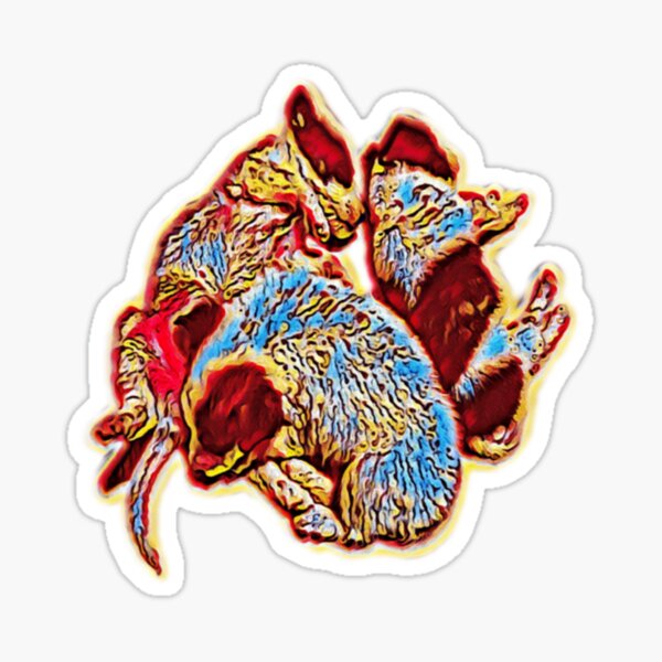 "Cute Sleeping Aspin Puppies Digital Art" Sticker for Sale by ...