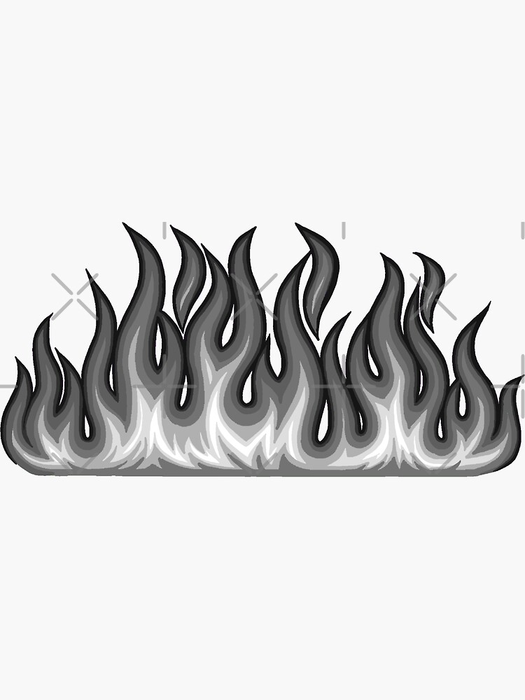 "gray scale Flames" Sticker for Sale by emroccs | Redbubble