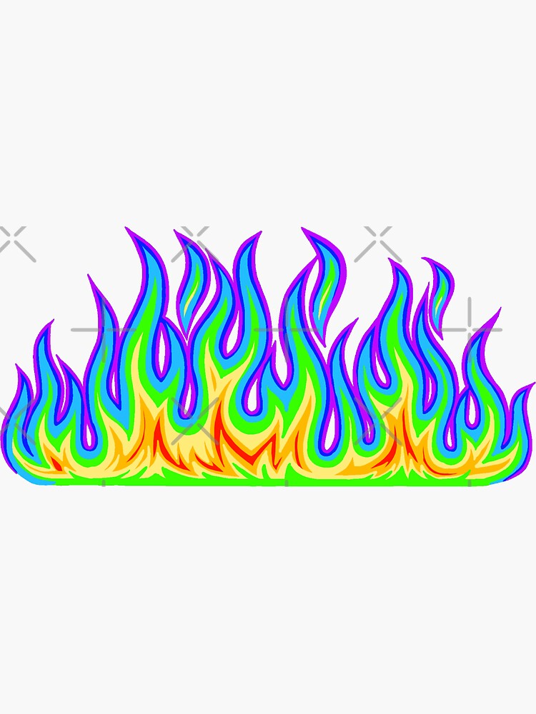 "Rainbow Flames" Sticker for Sale by emroccs | Redbubble