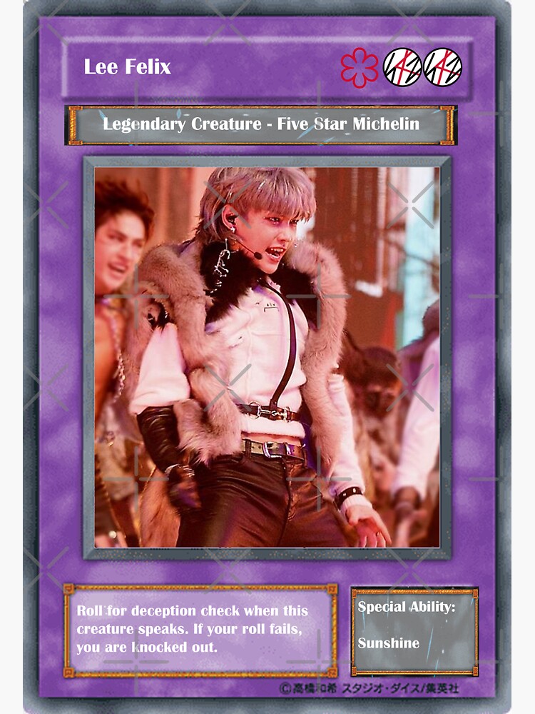 "Lee Felix playable card" Sticker for Sale by PurrfectPixels | Redbubble