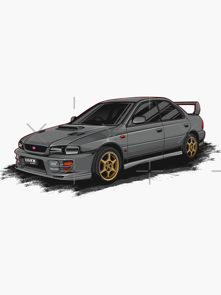 "WRX Cult- STi Version 6 GC8 Cool Grey Metallic" Sticker for Sale by ...