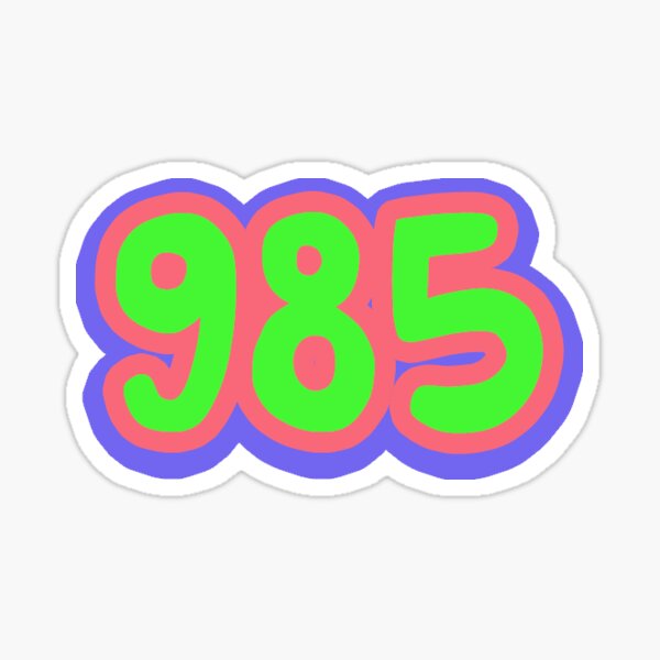 "985" Sticker for Sale by mgres | Redbubble