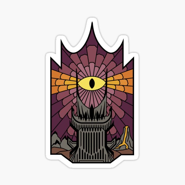 "Tolkien inspired Eye of Sauron Stained Glass Window" Sticker for Sale ...