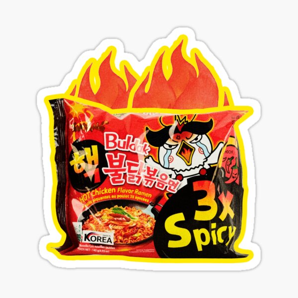 "Buldak 3X HOT CHICKEN SPICY RAMEN" Sticker for Sale by MatchaRedBeanz ...