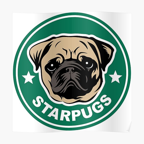 "Star pugs logo" Poster for Sale by Gachirri | Redbubble