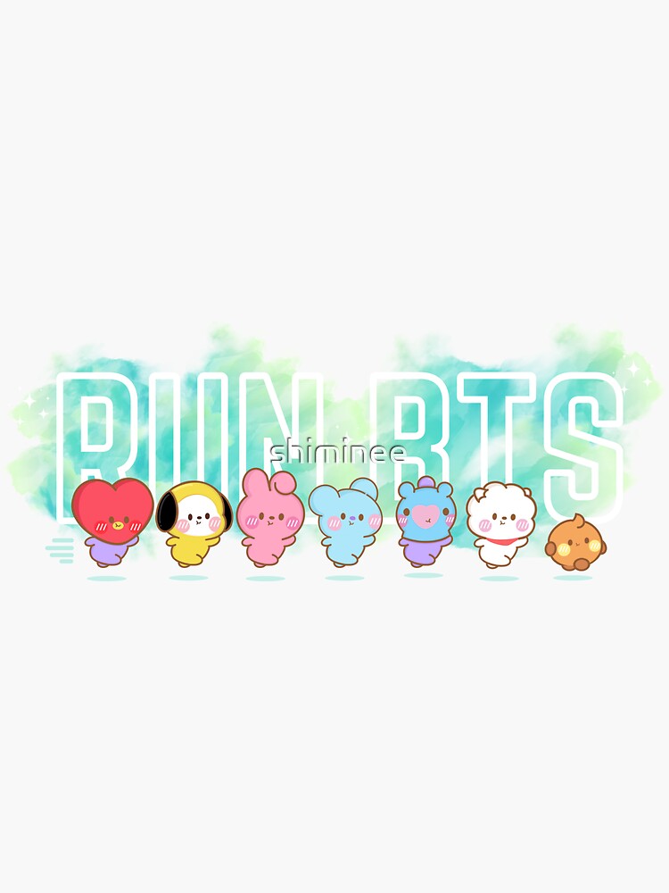 "Cute BTS Baby BT21 characters of OT7 - Run BTS Busan" Sticker for Sale ...