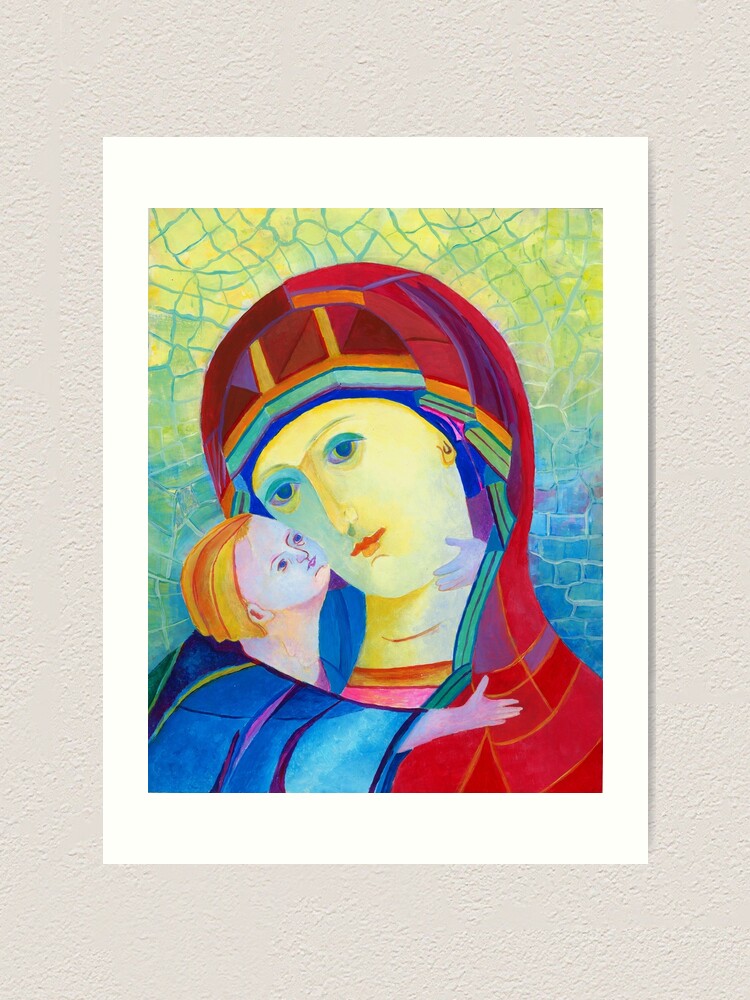 Madonna And Child Jesus Modern Virgin Mary Our Lady Art Print For