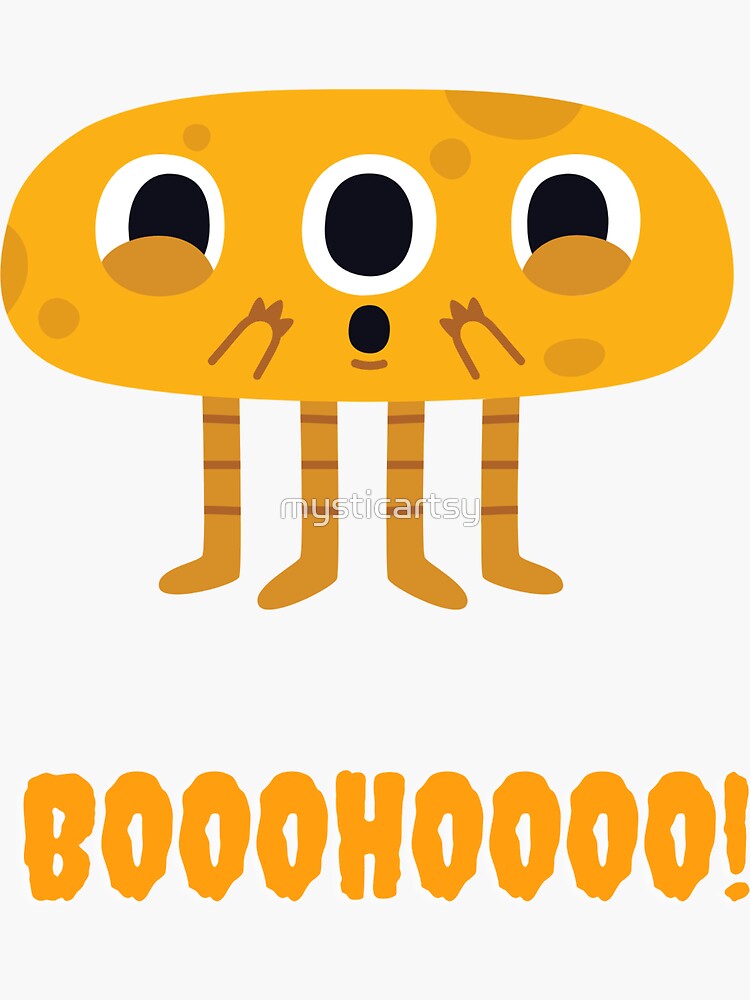 "Yellow Scary Monster" Sticker for Sale by mysticartsy | Redbubble